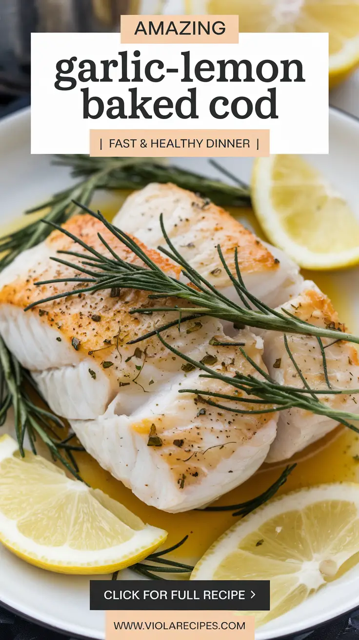 Baked Cod with Garlic and Lemon Recipe - Ready in 30 Minutes