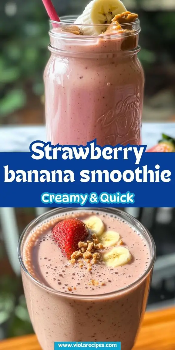 Easy Strawberry Banana Peanut Butter Smoothie in 5 Mins!
