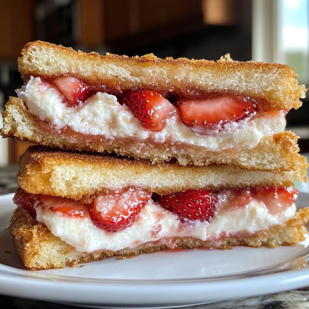 Fried Strawberry Cheesecake Sandwiches - 15-Minute Dessert