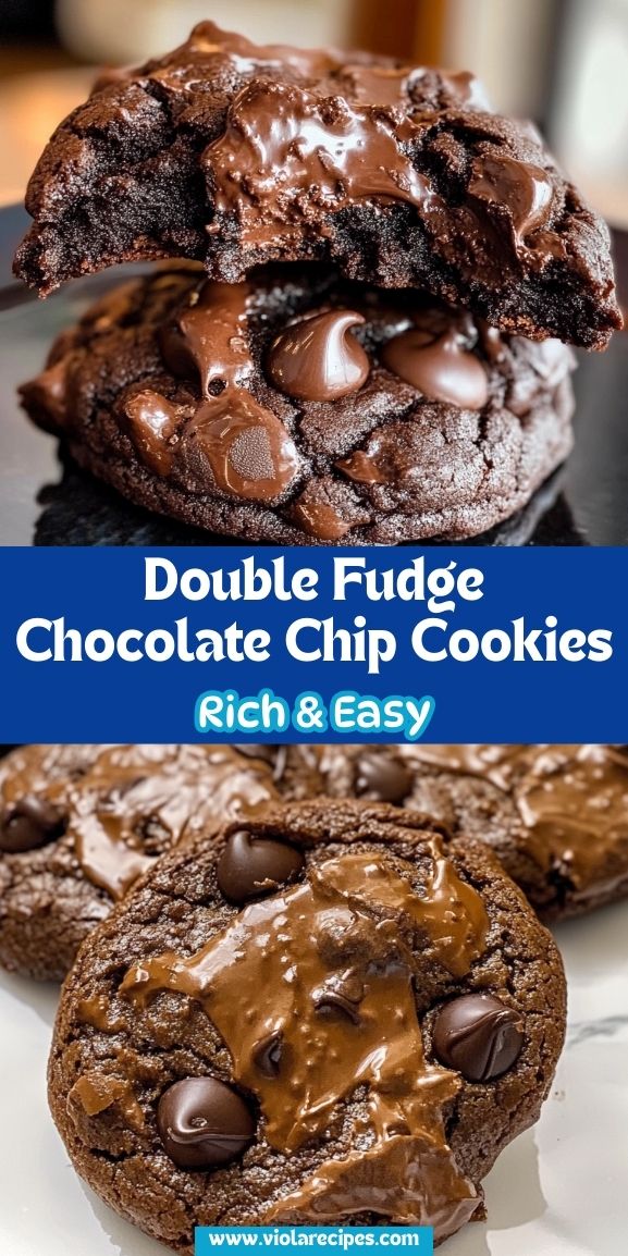 Double Fudge Chocolate Chip Cookies | Easy 15 Min