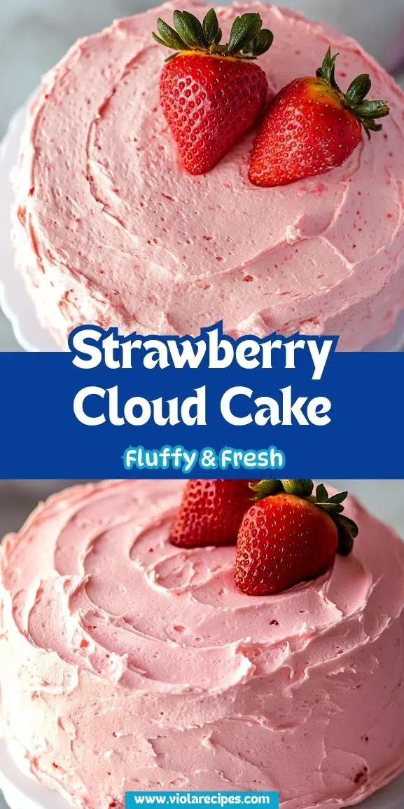 Easy 3-Ingredient Strawberry Cloud Cake - Light & Fluffy