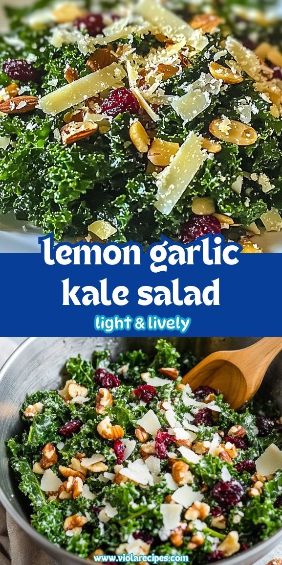Easy Lemon Garlic Kale Salad in 15 minutes
