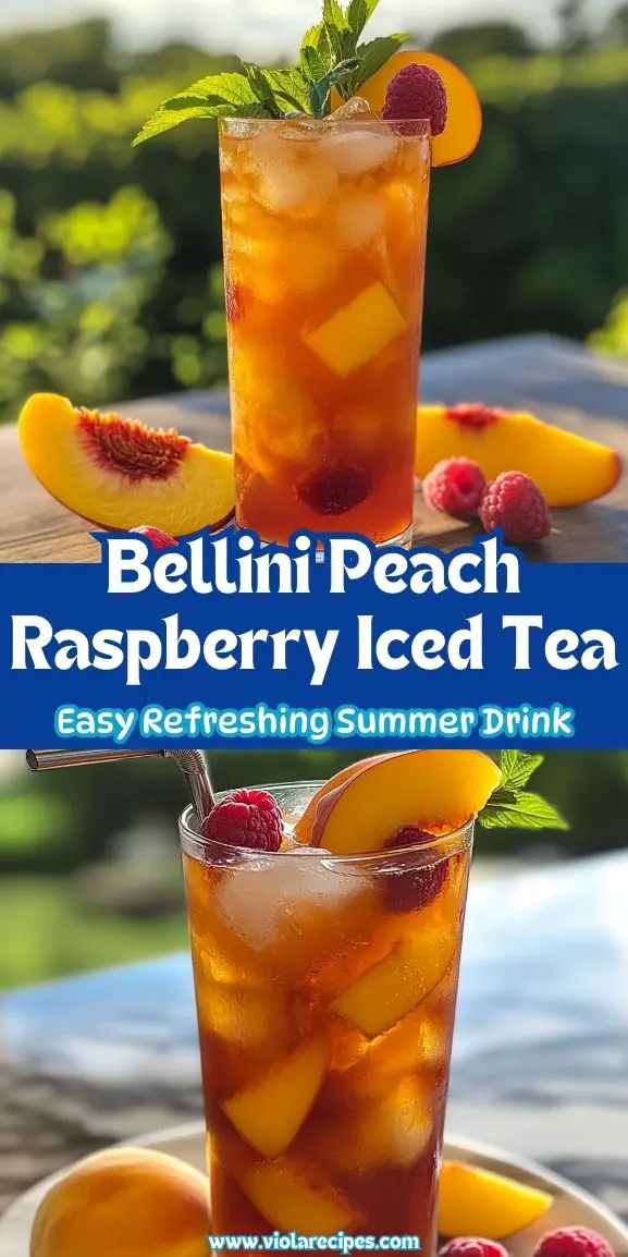 Easy Bellini Peach Raspberry Iced Tea - 20 min Summer Drink