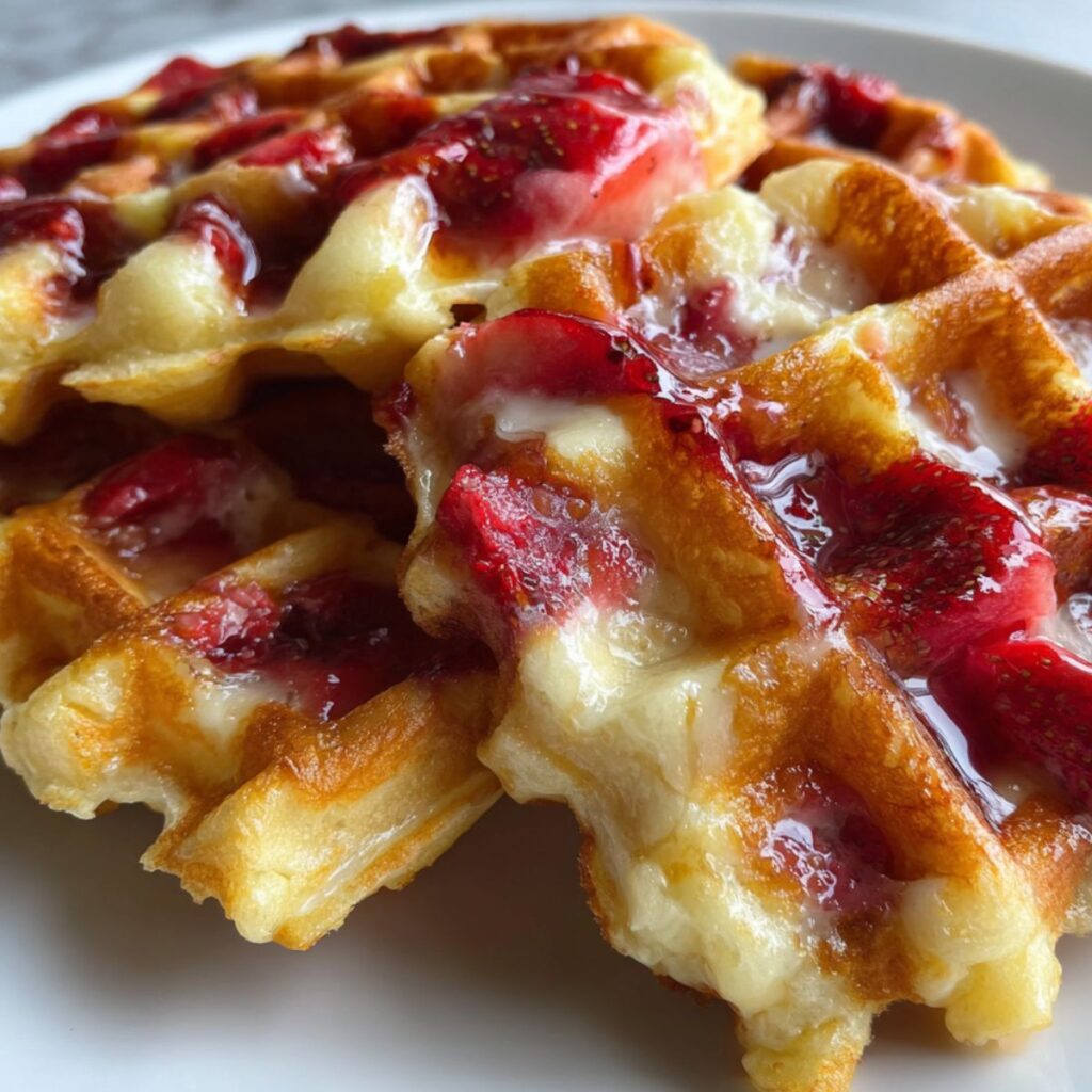 Strawberry Waffles - Simple & Easy 3-Ingredient