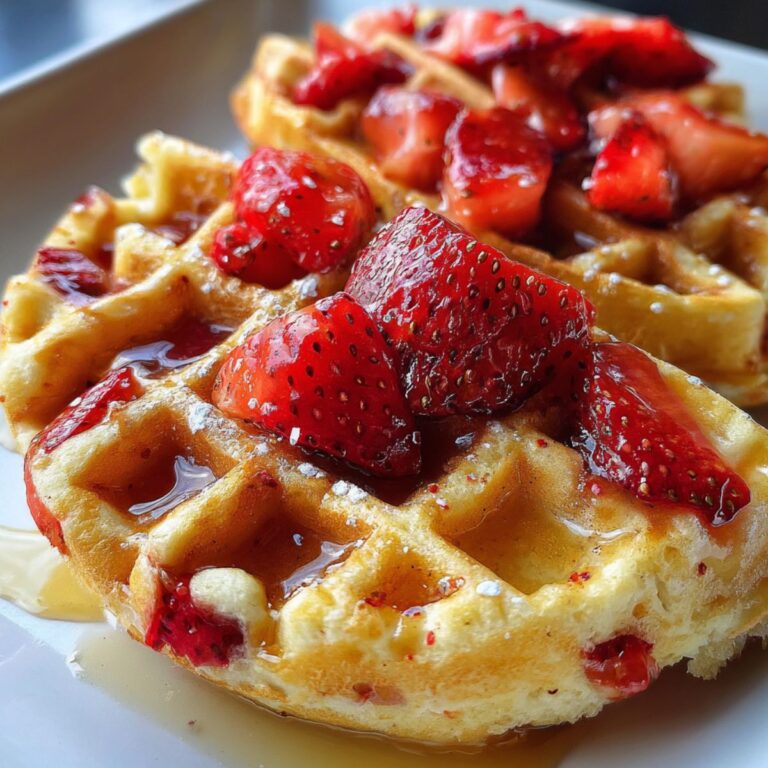 Strawberry Waffles - Simple & Easy 3-Ingredient