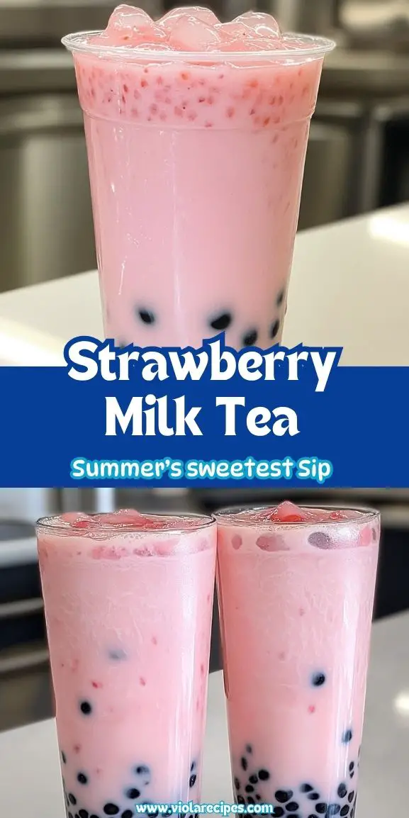 Strawberry Milk Tea - Easy & Creamy in 15min