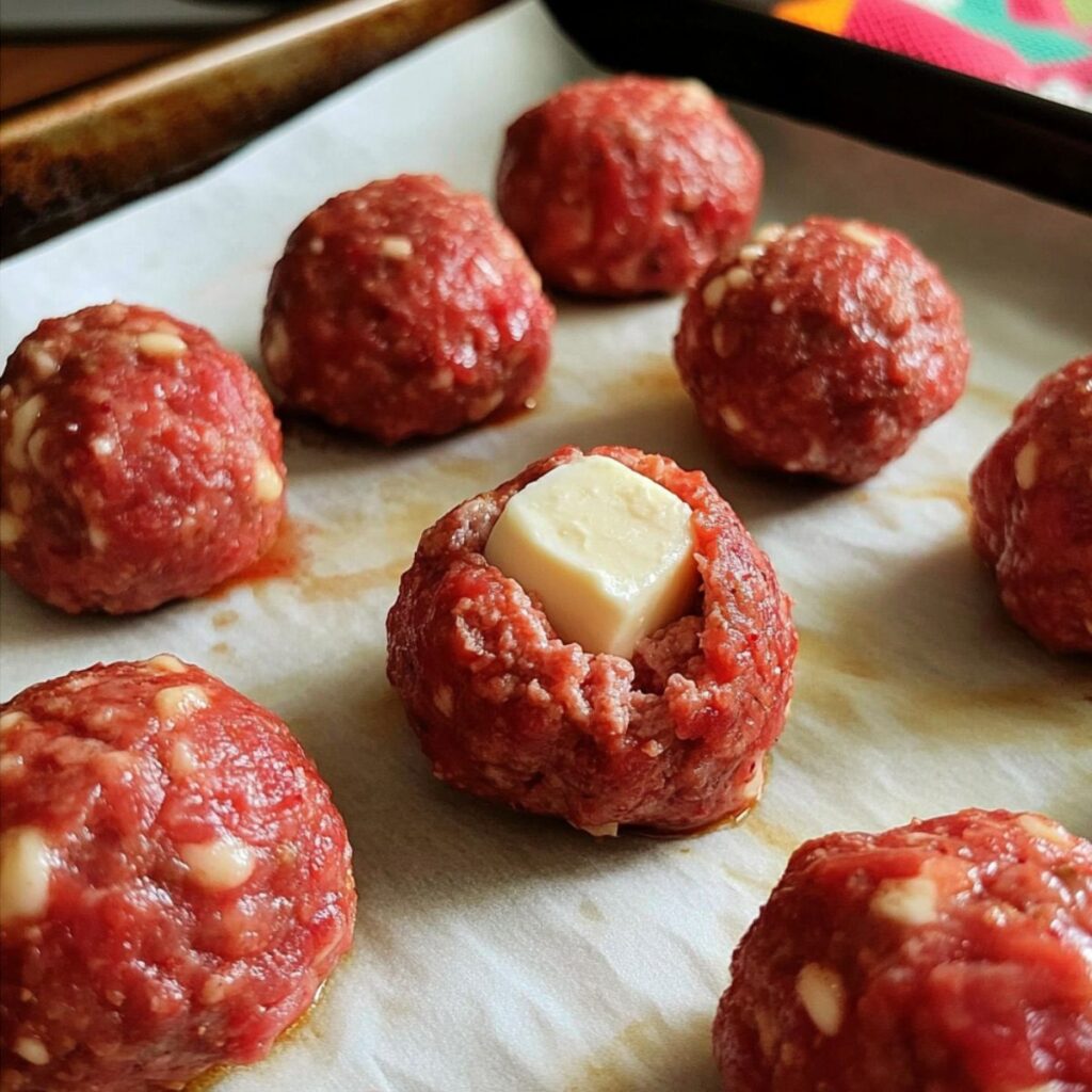Easy Stuffed Meatballs with Mozzarella Cheese - Ready in 30min