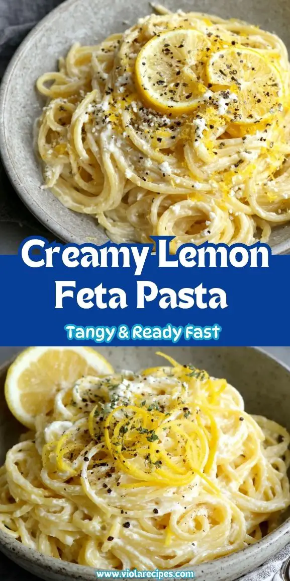 Creamy Lemon Feta Pasta Recipe – Vegan & Easy in 20 Min