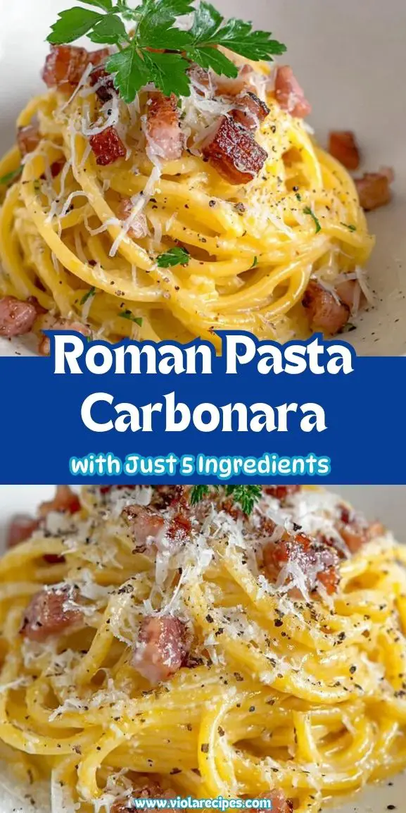 Easy Roman Pasta Carbonara with Simple 5 Ingredients
