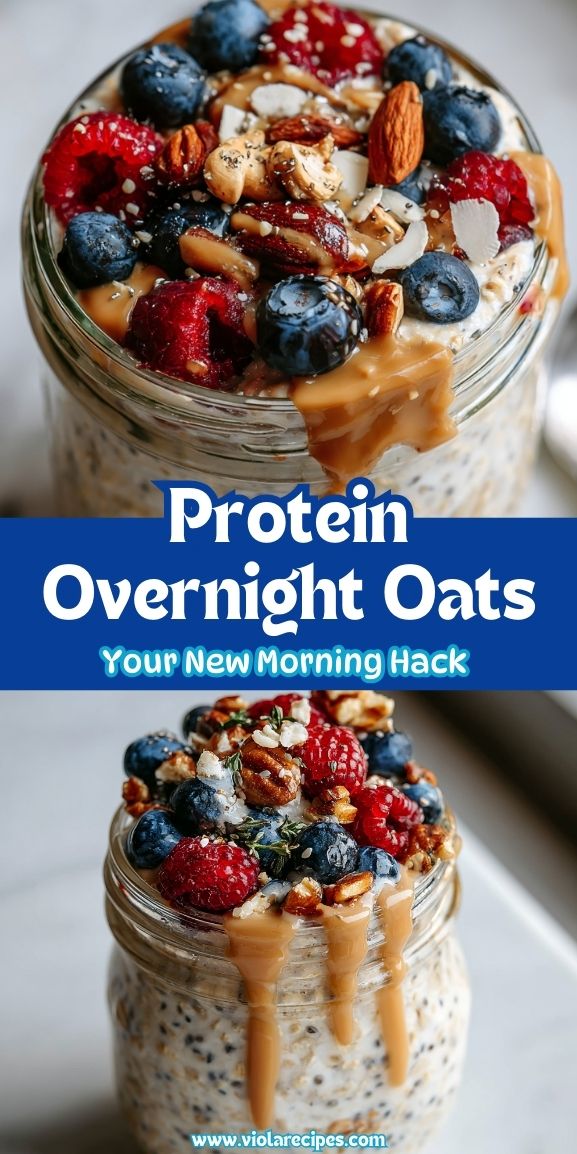 3-Min Protein Overnight Oats ; Easy High-Protein Breakfast