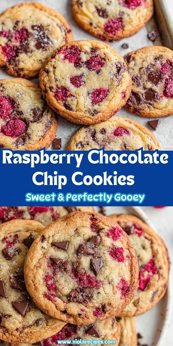 Easy Raspberry Chocolate Chip Cookies - Simple 4 Ingredients