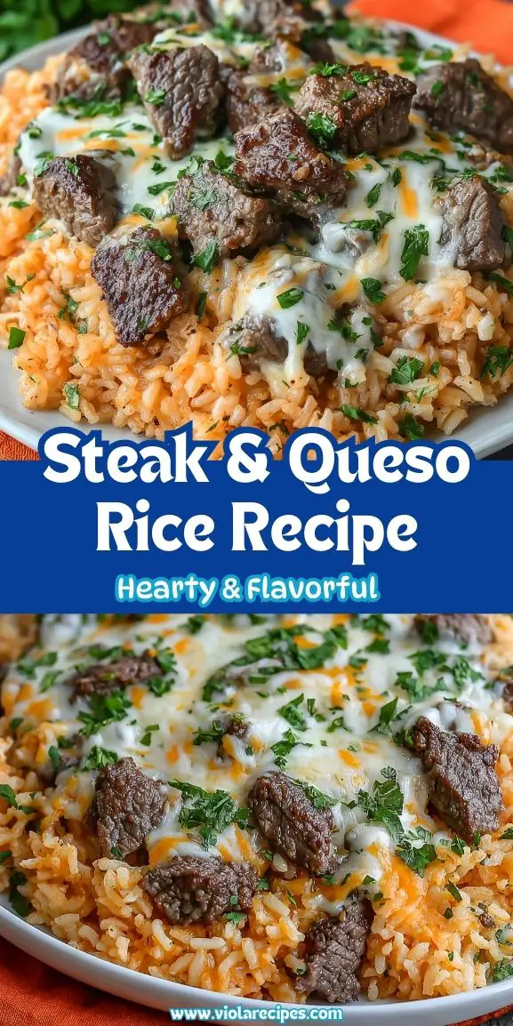Steak and Queso Rice ; Easy 15-min One-Pan Dinner