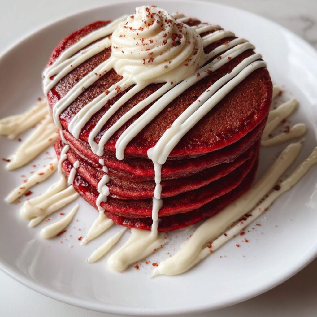 Perfect Red Velvet Pancakes (Simple 4-Steps!)