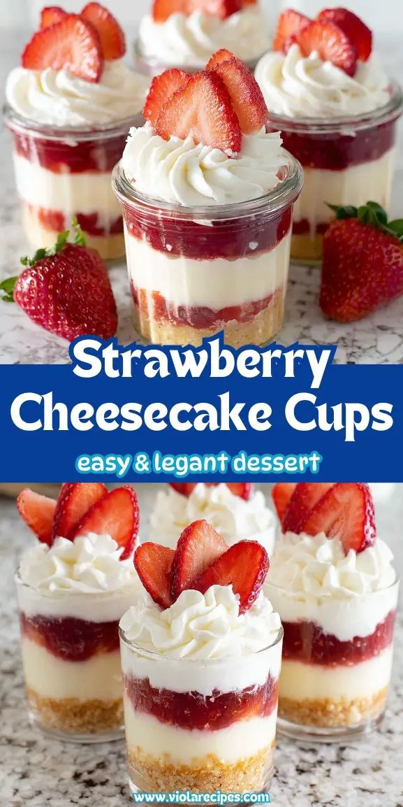 Strawberry Cheesecake Cups: Irresistible Dessert in 20-Min!